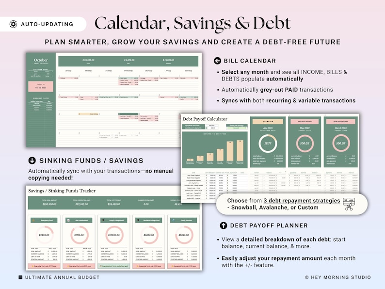 Annual Budget Template 2026 Life Planner Google Sheets Excel Goal ...