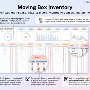 Moving Planner Google Sheets Home Moving Bundle Spreadsheet New ...