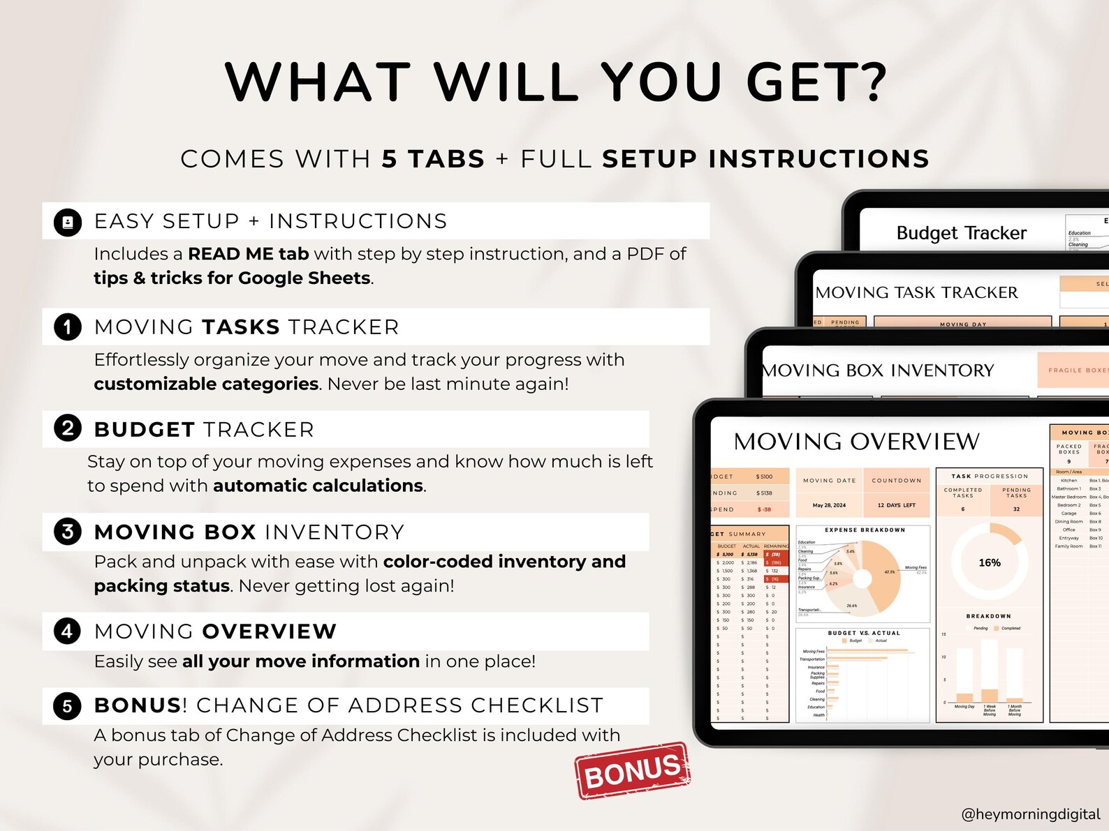Moving Planner Google Sheets Home Moving Bundle Spreadsheet New Apartment Template Moving Budget ...