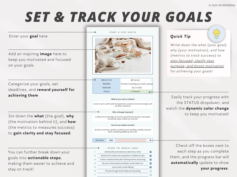 Goal Tracker 2025 Budget Spreadsheet Income and Expense Google Sheets ...