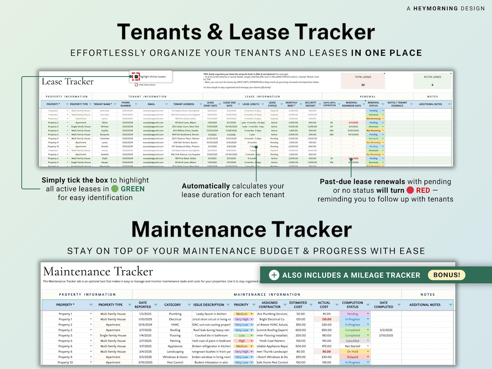 Rental Property Bookkeeping Google Sheets Landlord Spreadsheet Multi ...