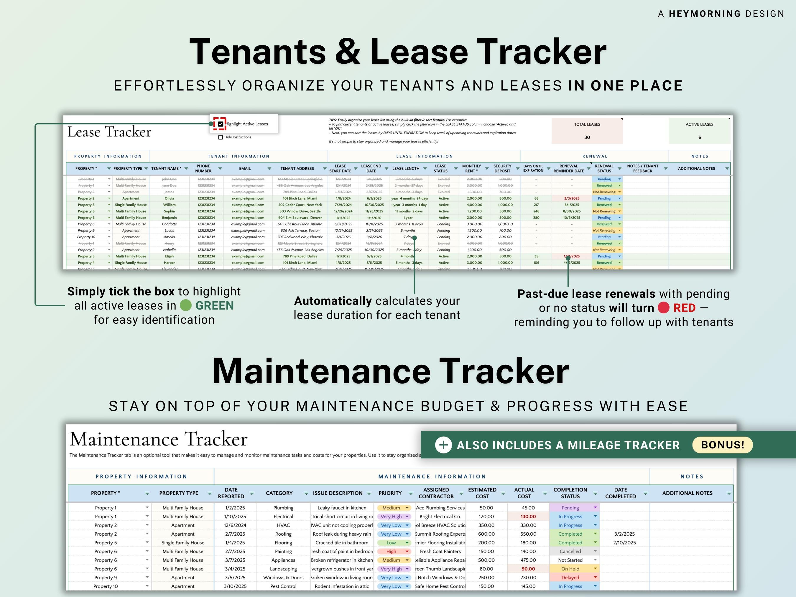 Rental Property Bookkeeping Google Sheets Landlord Spreadsheet Multi ...