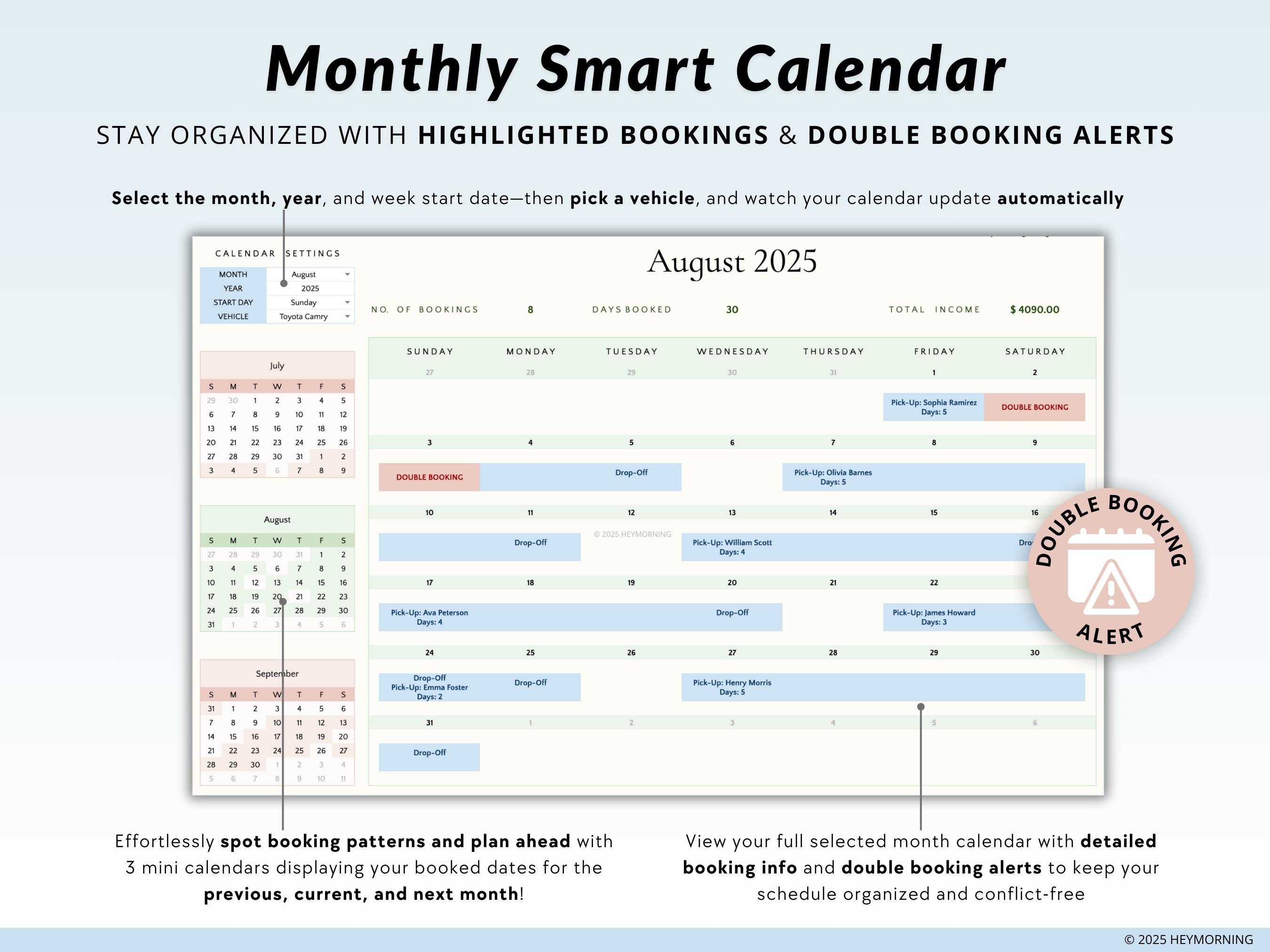Car Rental Booking Calendar Google Sheets Vehicle Reservation ...