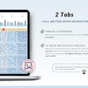 Medication Tracker Google Sheets Daily Supplement Spreadsheet Annual ...