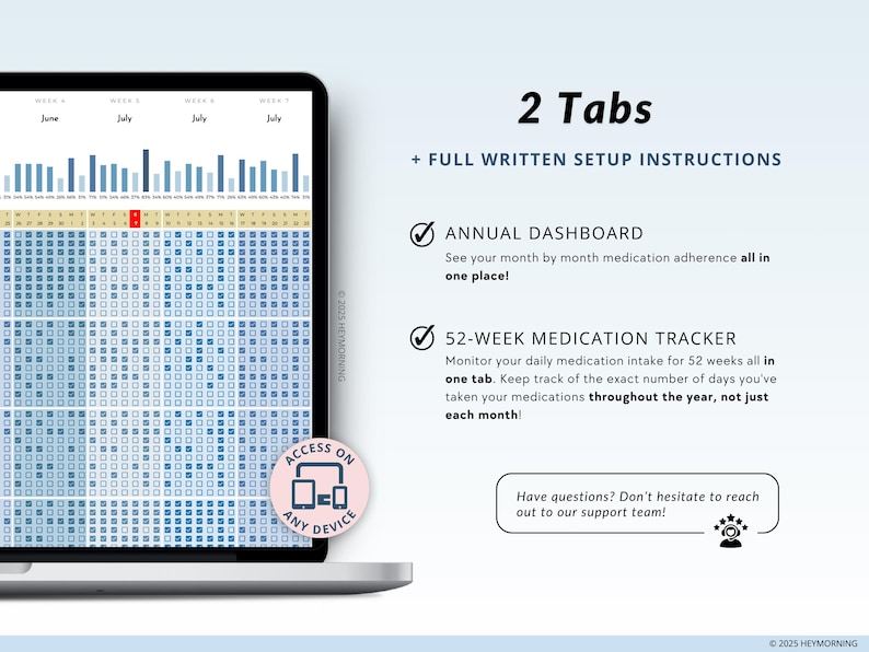 Medication Tracker Google Sheets Daily Supplement Spreadsheet Annual ...