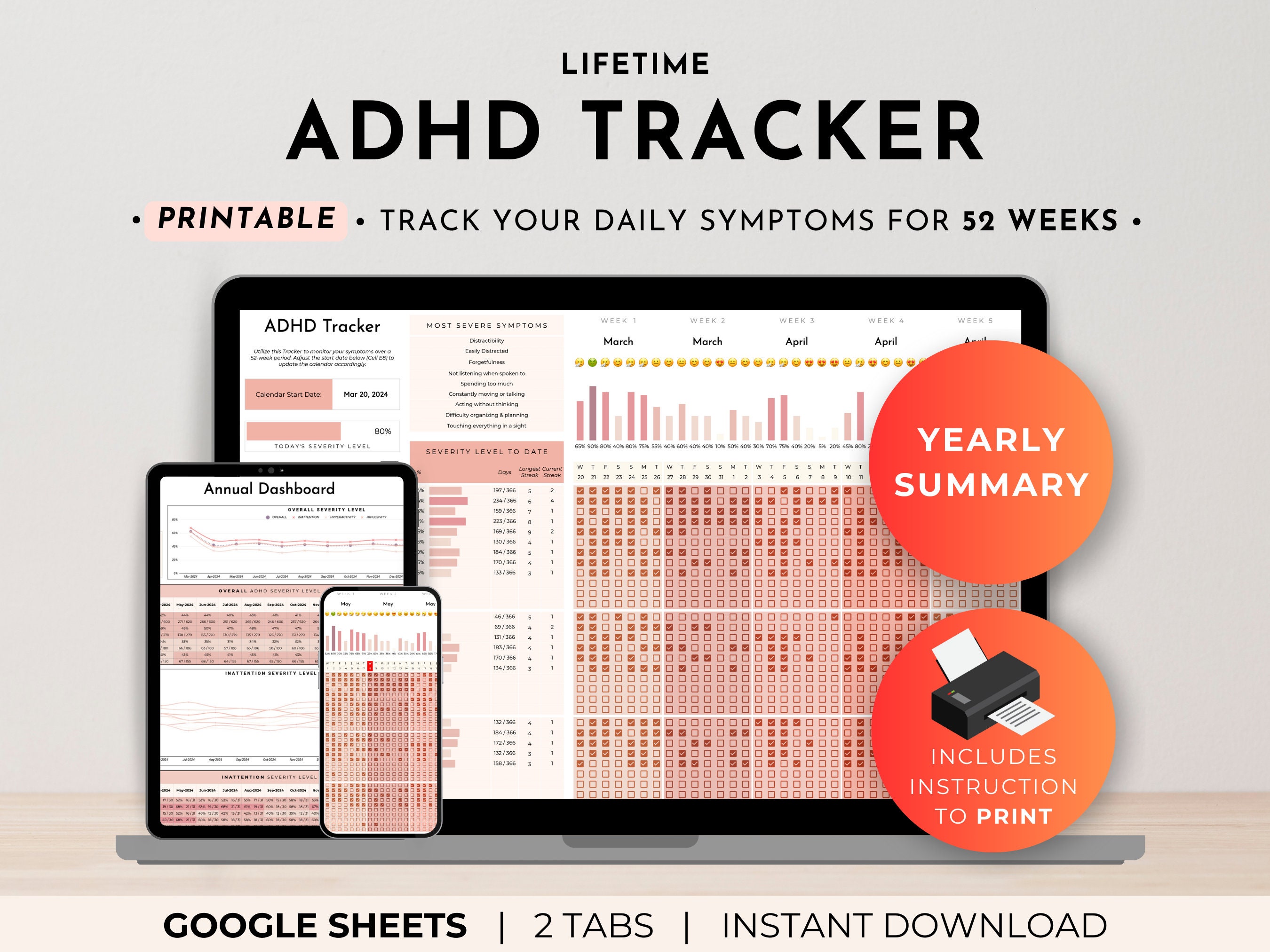 Adhd Symptoms In Adults Checklist Clipart