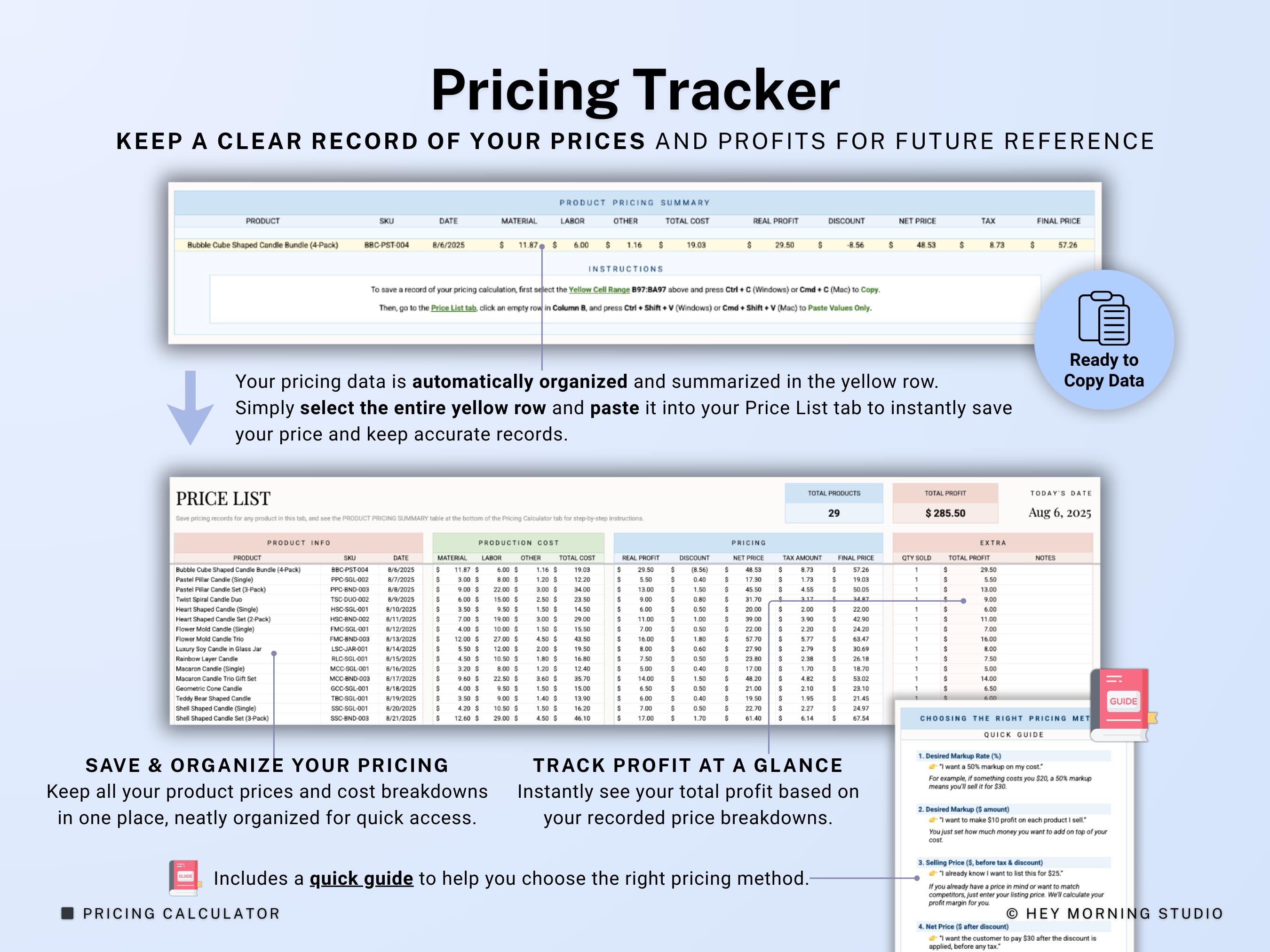 Small Business Bundle Inventory Tracker Excel Pricing Calculator for ...