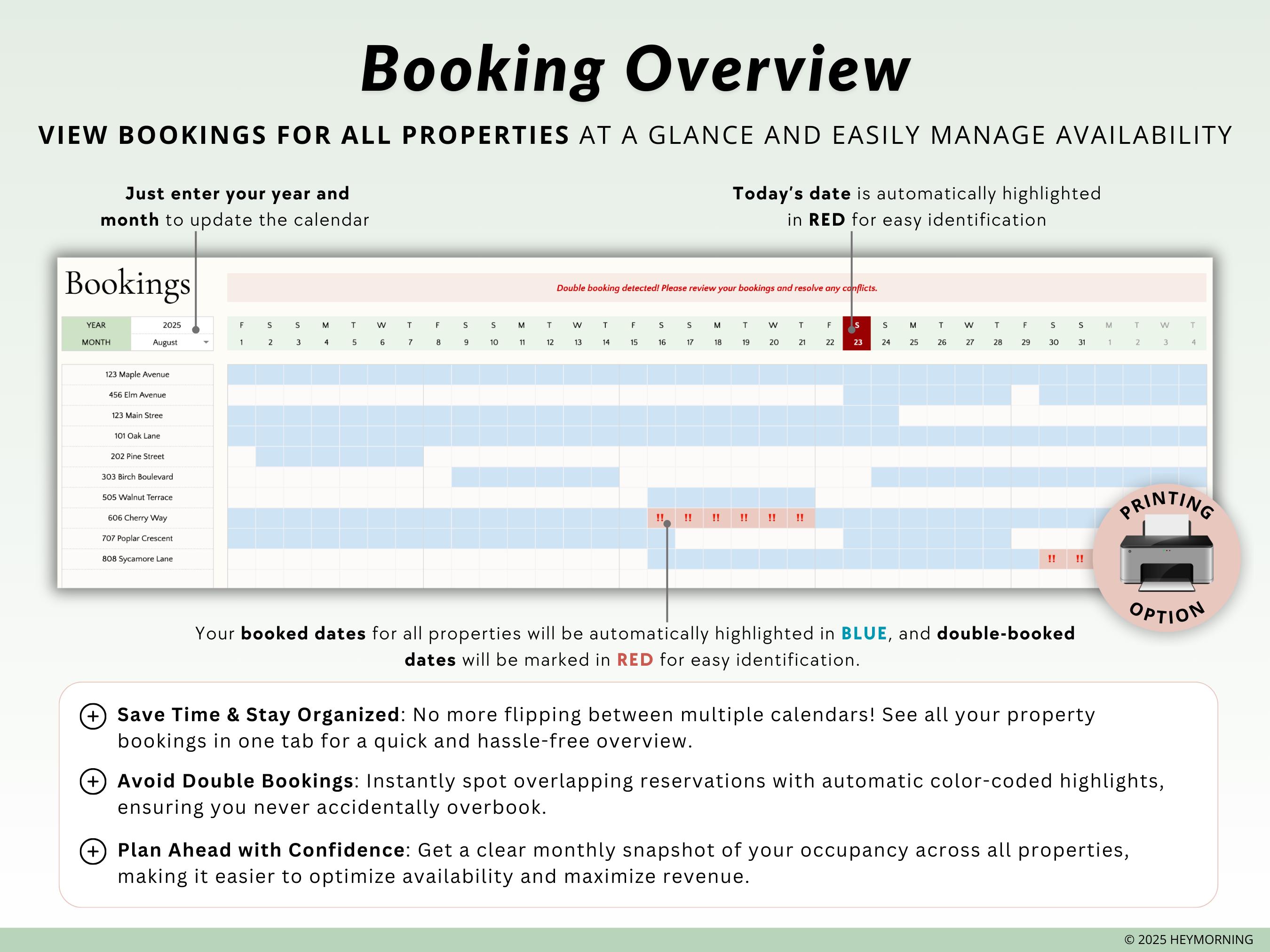 Airbnb Booking Calendar Spreadsheet Hotel Reservation Tracker Google ...