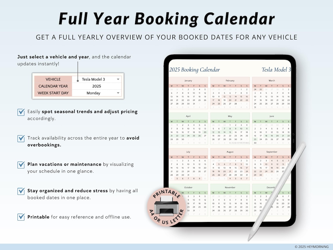 Car Rental Booking Calendar Google Sheets Vehicle Reservation ...