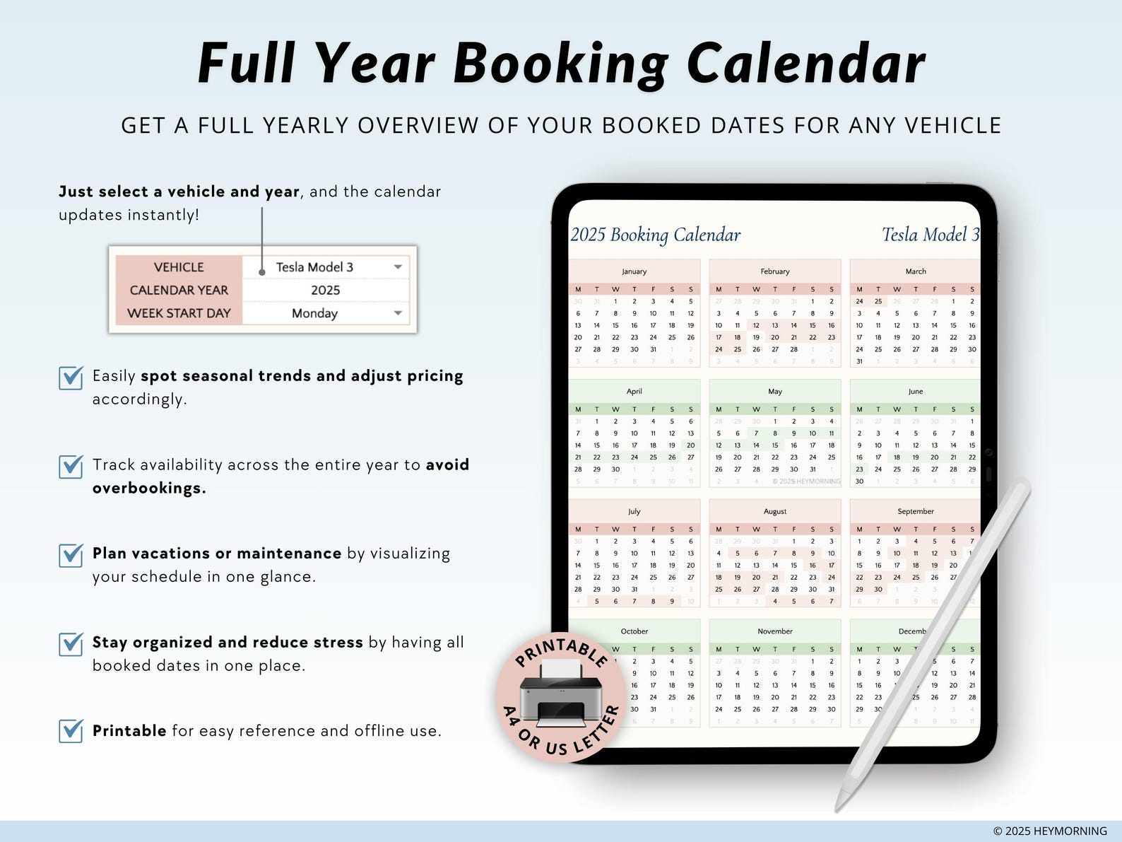 Car Rental Booking Calendar Google Sheets Vehicle Reservation ...