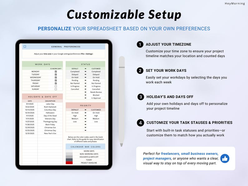 Gantt Chart Project Management Template Google Sheets Automated Task ...
