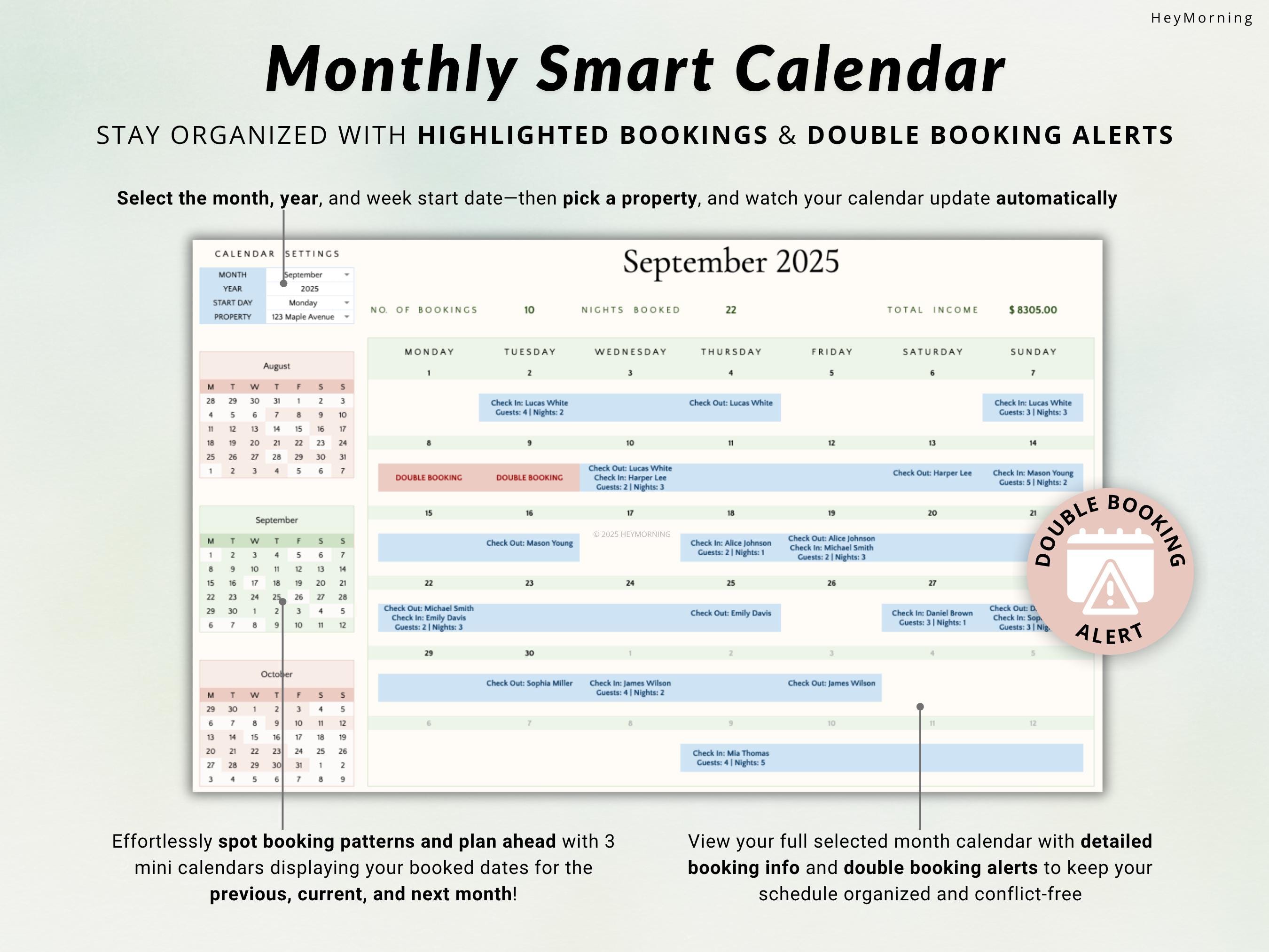 Airbnb Booking Calendar Spreadsheet Hotel Reservation Tracker Google ...