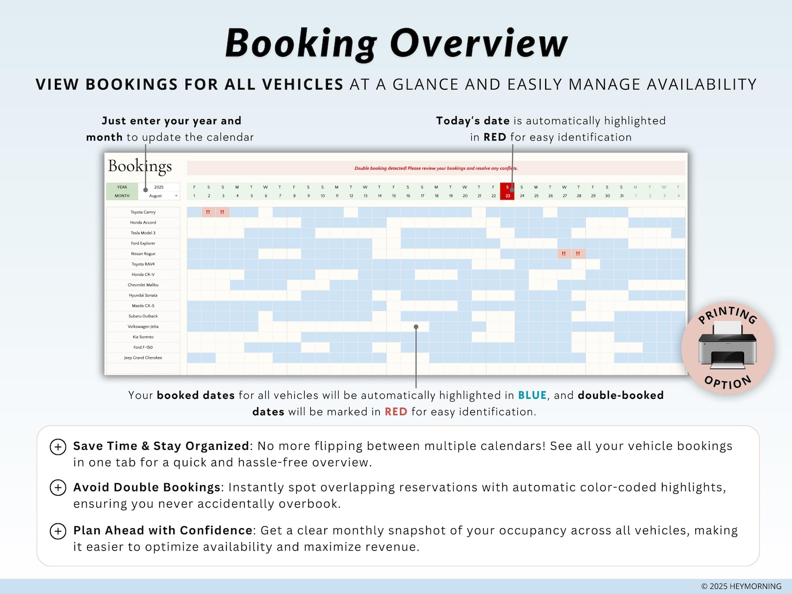 Car Rental Booking Calendar Google Sheets Vehicle Reservation ...