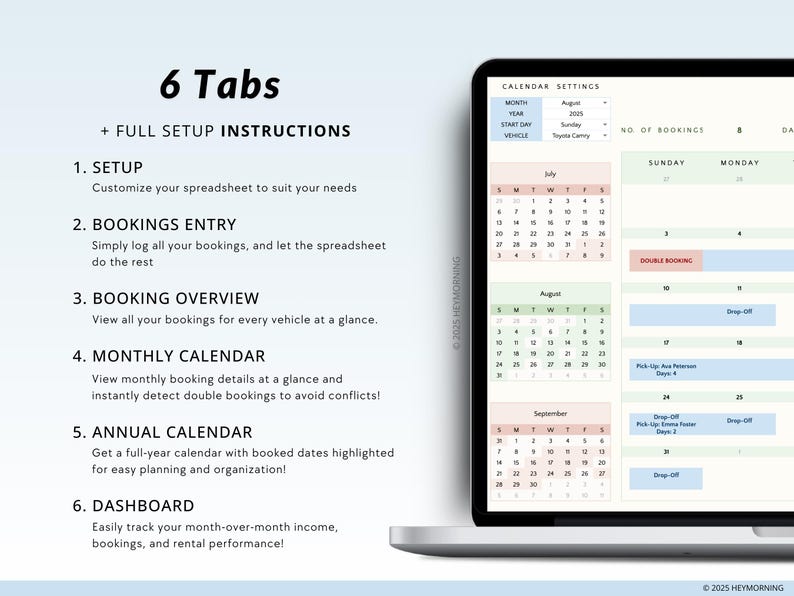 Car Rental Booking Calendar Google Sheets Vehicle Reservation ...