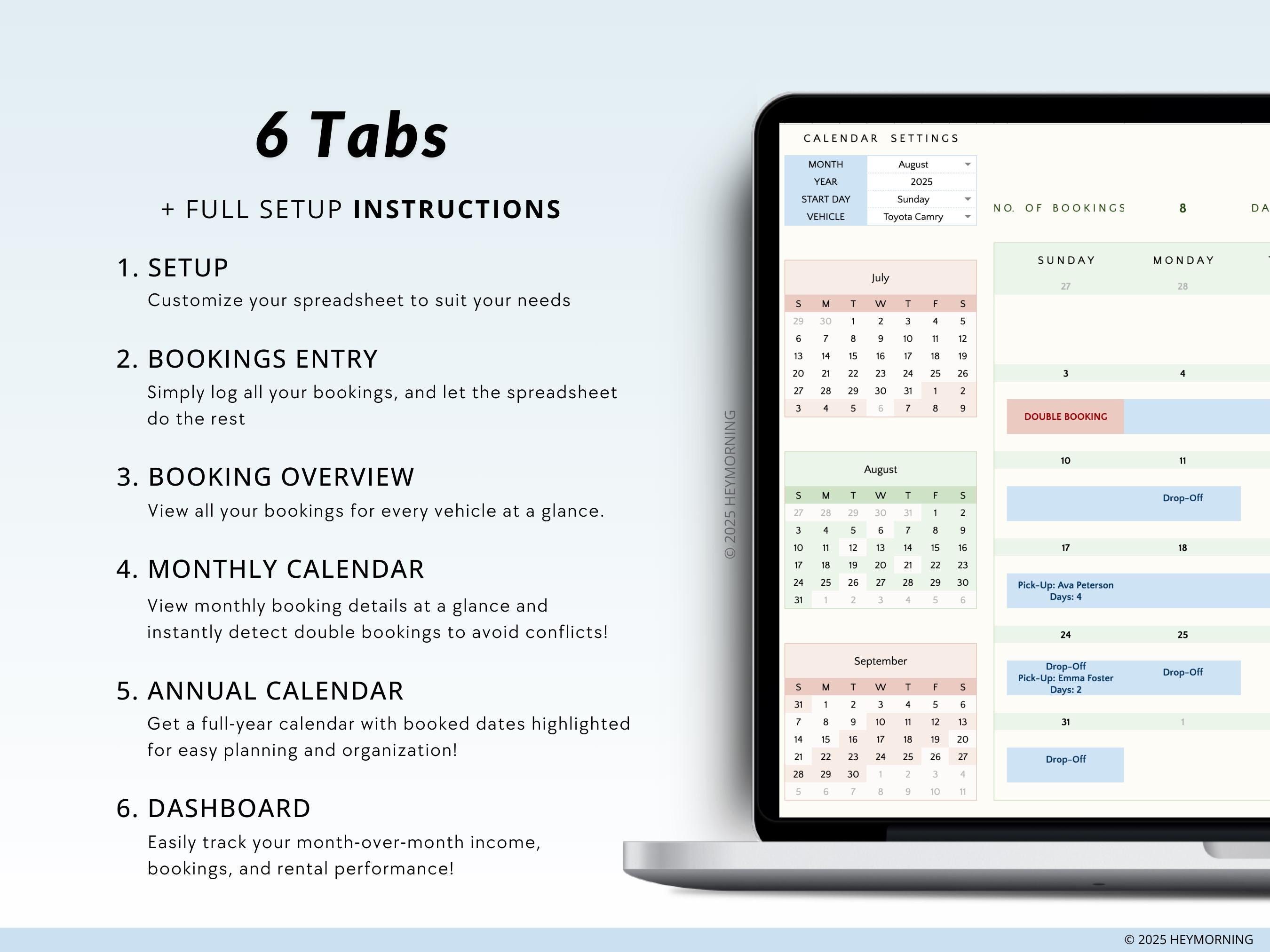 Car Rental Booking Calendar Google Sheets Vehicle Reservation ...