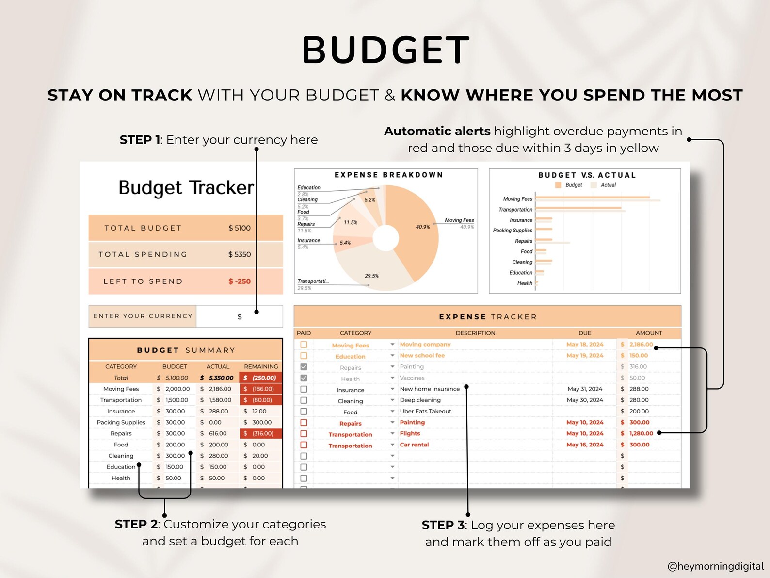Moving Planner Google Sheets Home Moving Bundle Spreadsheet New ...