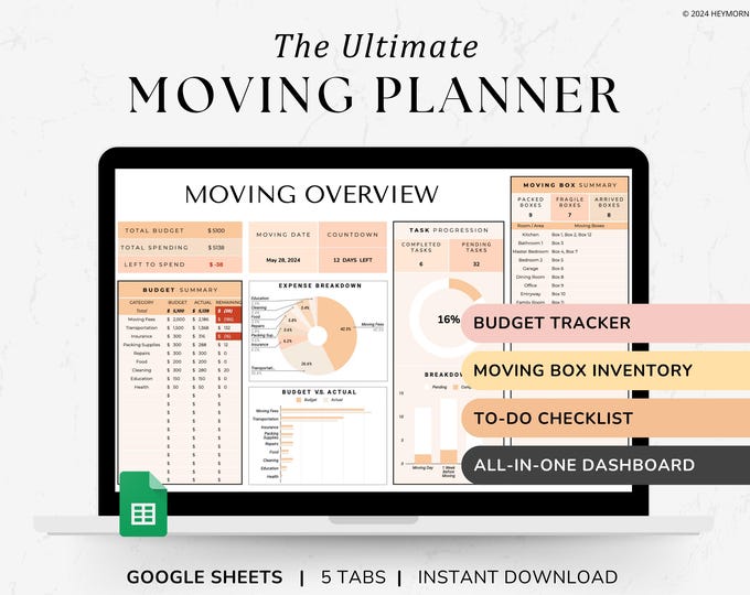 Moving Checklist Moving Planner Moving Binder Moving List Declutter ...