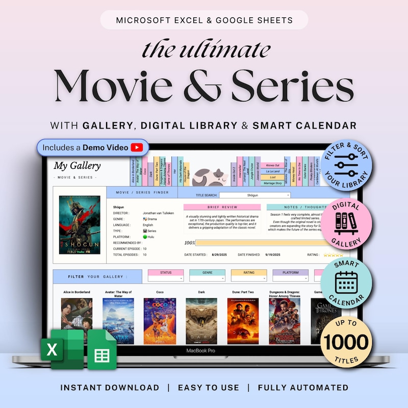 Movie Series Spreadsheet - Etsy