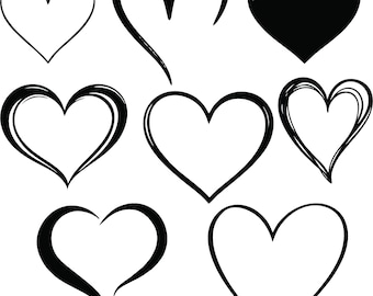 Heart Open Cute Heart Instant Download SVG, PNG, EPS, Dxf, Jpg Digital ...