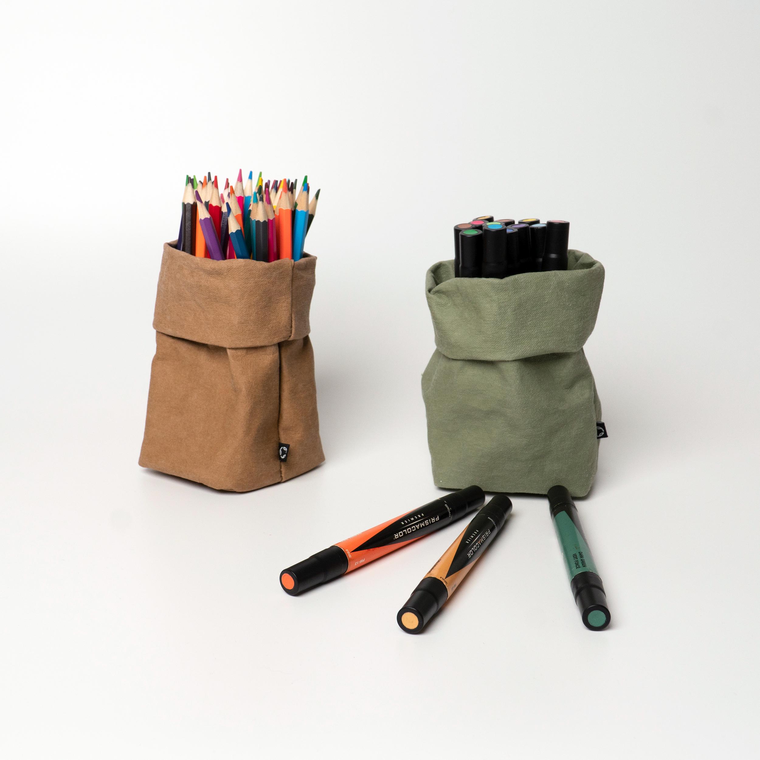 Washable Paper Bag Kraft Paper Storage Bag Vegan Storage Basket Flower ...