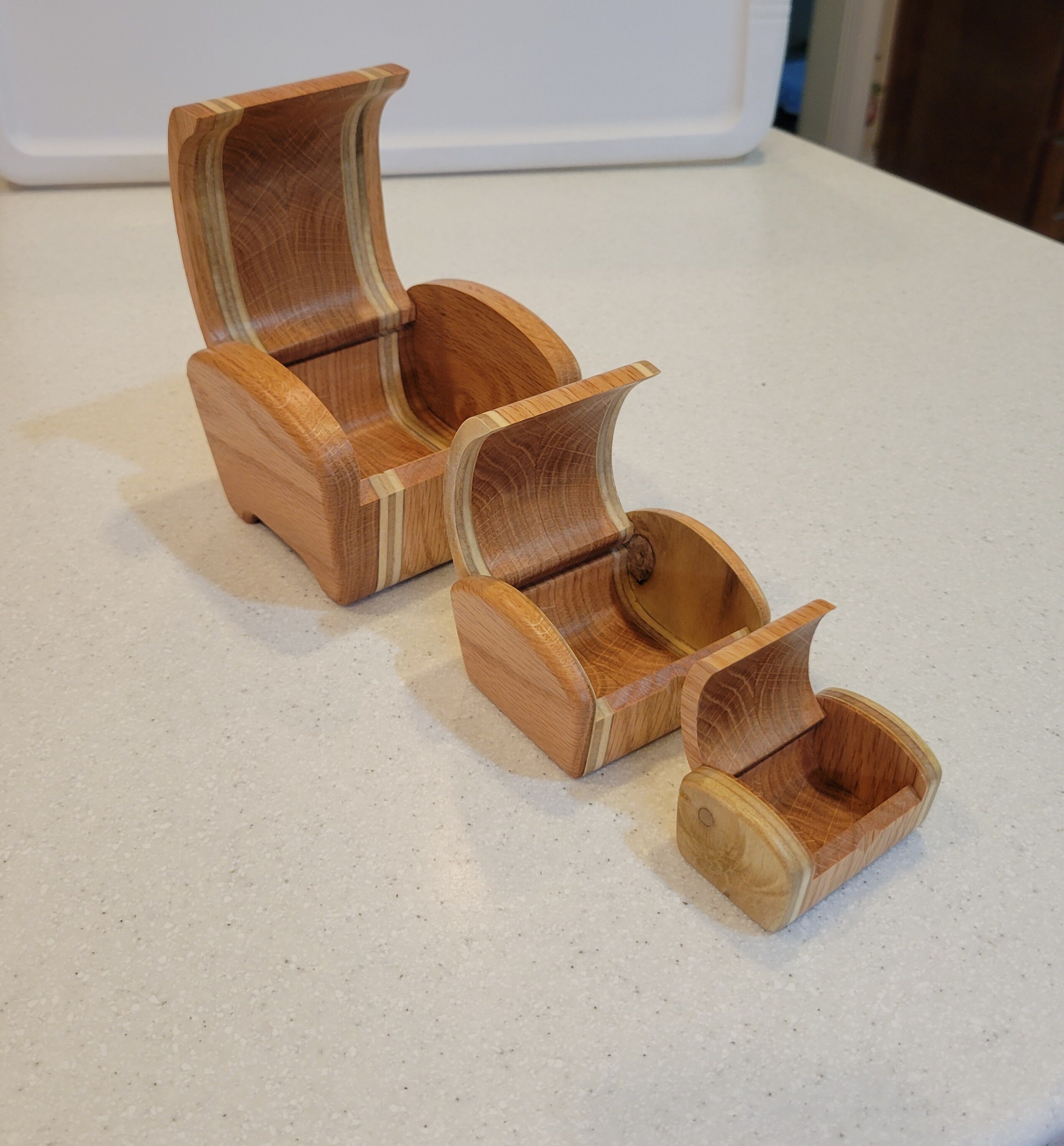 Nested Box Set, 3-piece, Red Oak With Ply Accent - Etsy