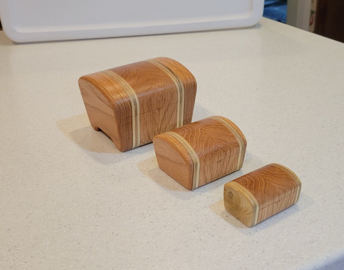 Nested Box Set, 3-piece, Red Oak With Ply Accent - Etsy