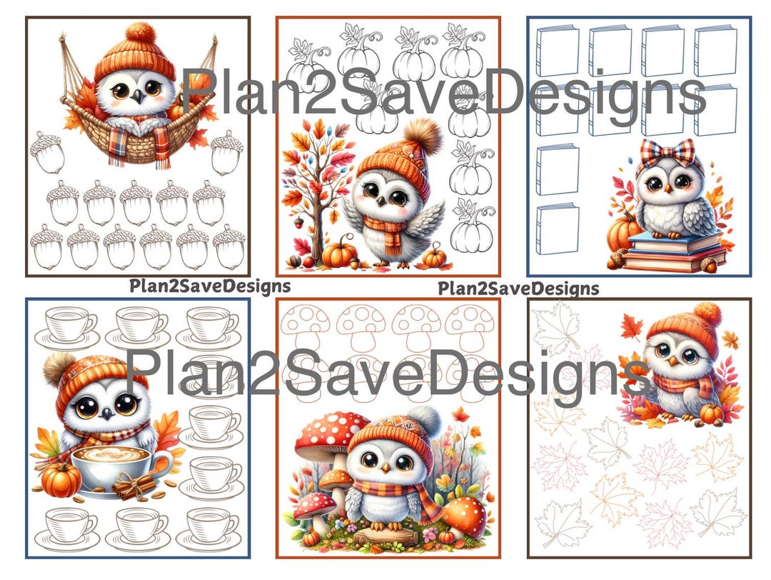 Autumn Owl Tiny Savings Challenge - Etsy