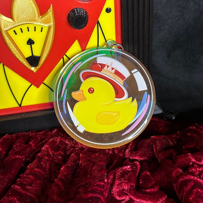 LUCIFER RUBBER DUCK Hazbin Hotel Bubble Rainbow Acrylic Double Sided ...