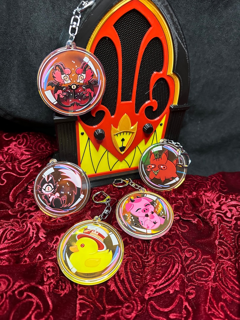 BLITZO Helluva Boss Bubble Rainbow Acrylic Double Sided Keychain - Etsy