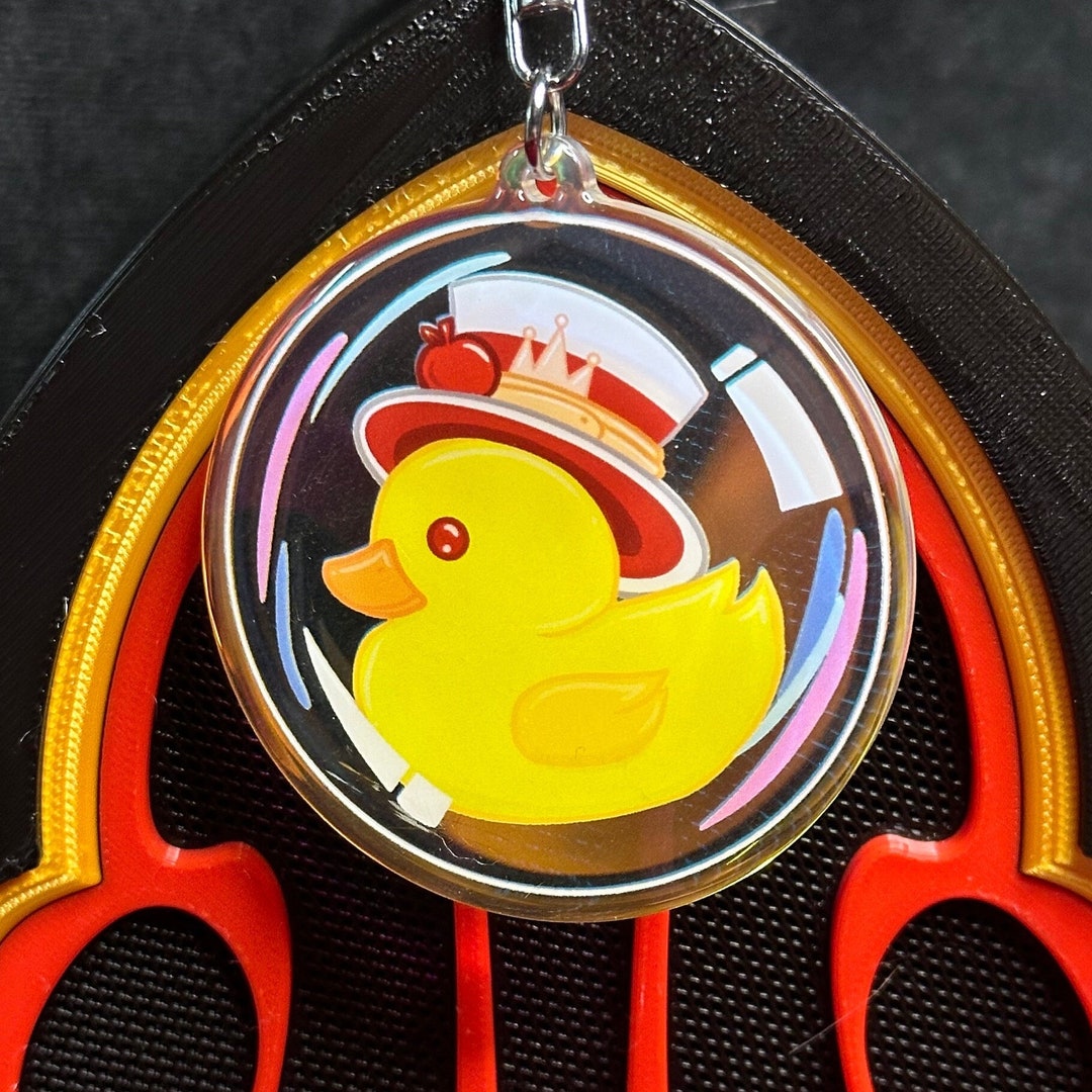 LUCIFER RUBBER DUCK Hazbin Hotel Bubble Rainbow Acrylic Double Sided ...