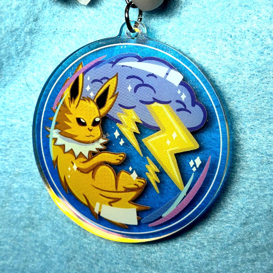 JOLTEON Pokemon EEVEELUTION Bubble Rainbow Acrylic Double Sided ...