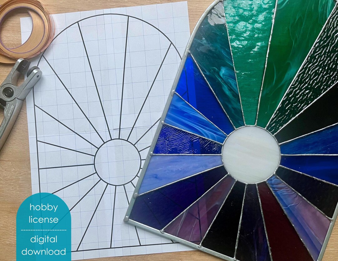 PATTERN * Centered Sunburst Stained Glass * Hobby License - Etsy