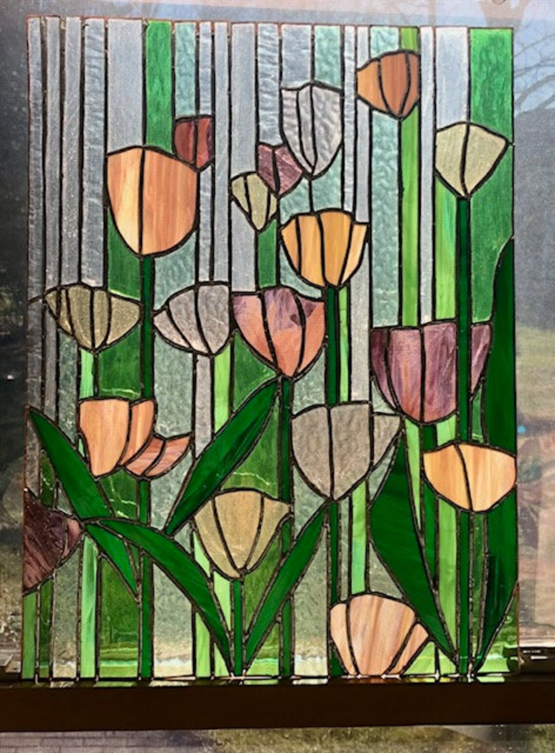 Modern Tulip Stained Glass Pattern - Etsy