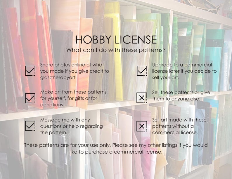 PATTERN * Summer Flower Stained Glass Pattern * Hobby License - Etsy