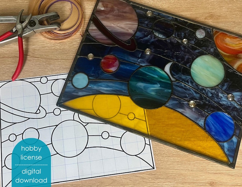 PATTERN * Solar System Stained Glass Pattern * Hobby - Etsy