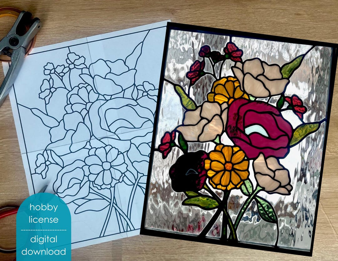 PATTERN * Fall Bouquet Stained Glass * Hobby License - Etsy