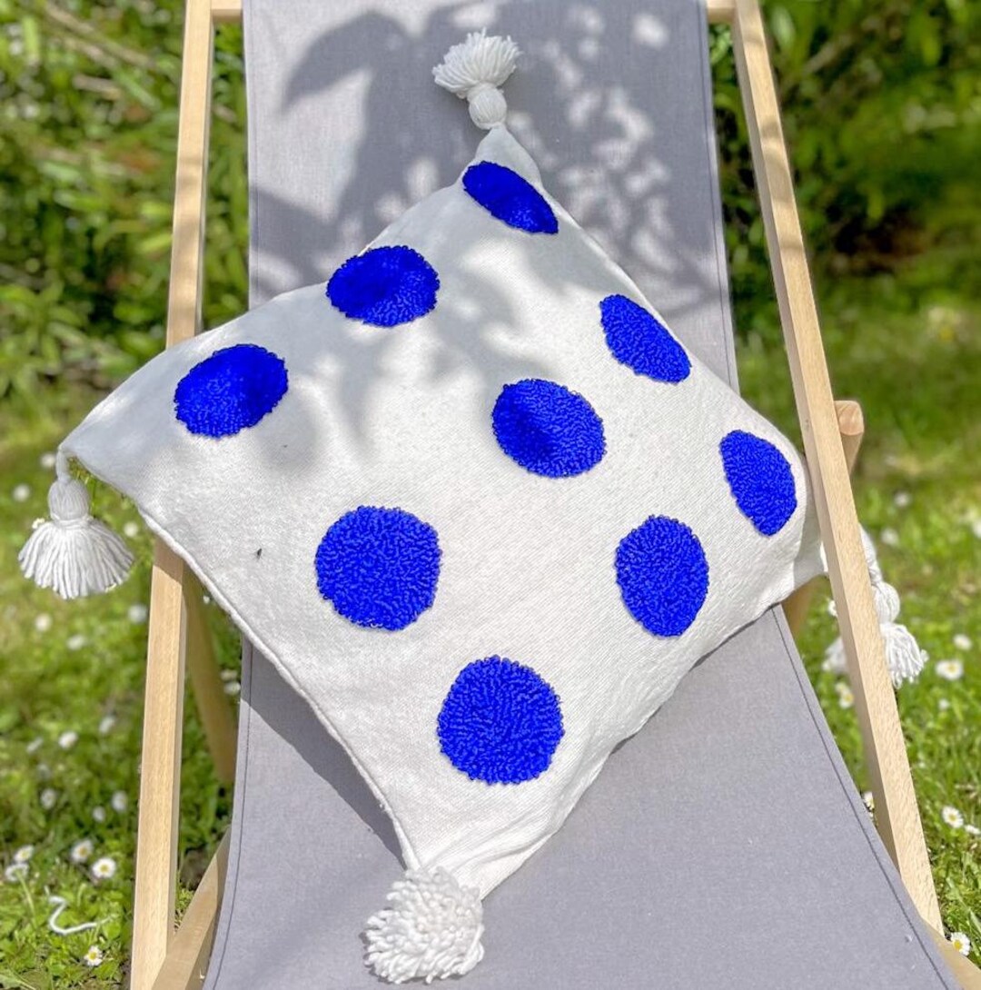 Berber Cushion With Pompoms, Interior Decoration, Home Decor, Pillow ...