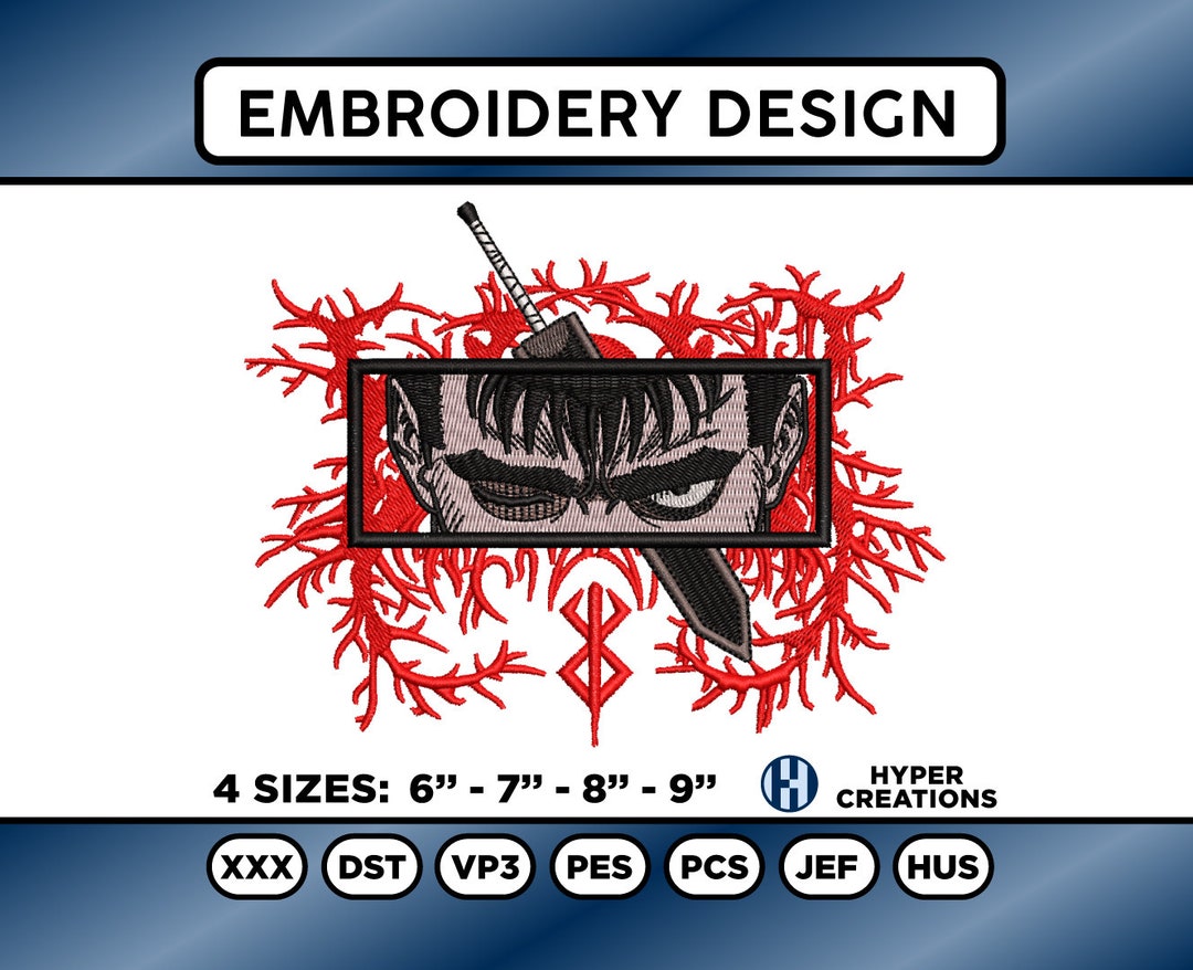 Guts Anime Embroidery Design Digital Files for Instant Download - Etsy