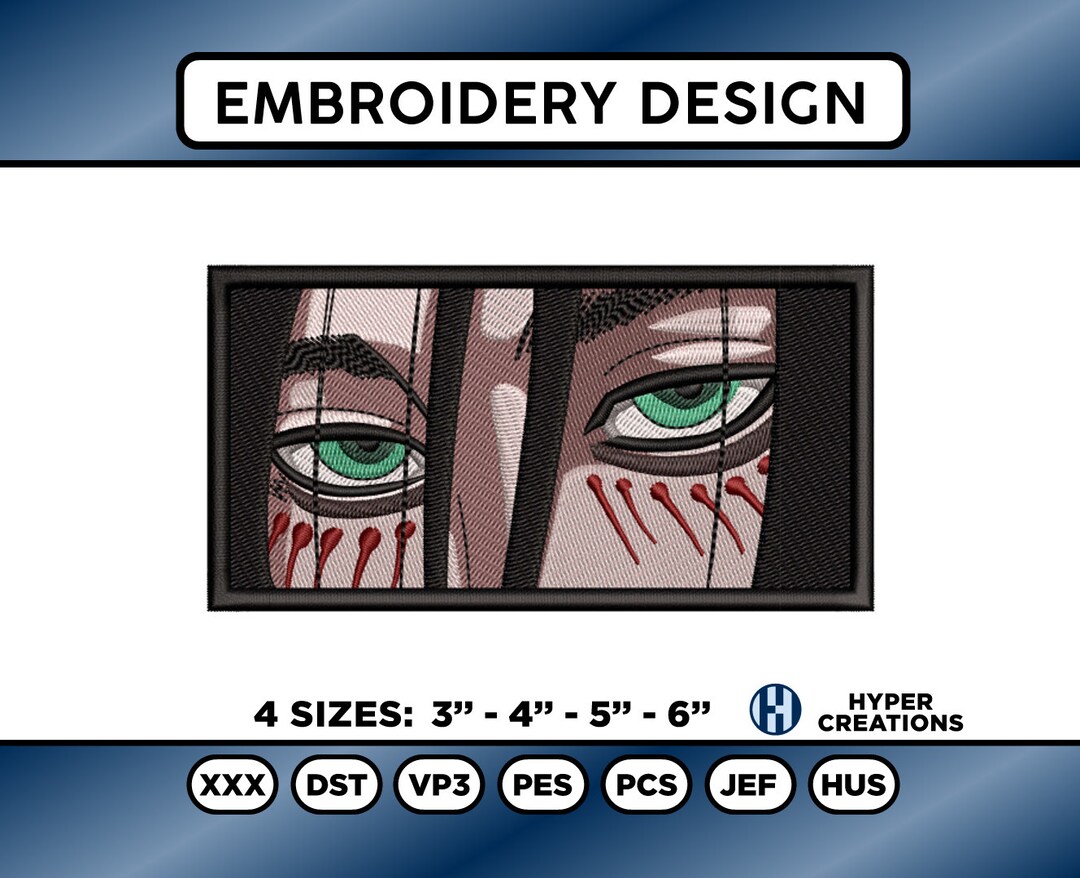 Eren Aot Anime Embroidery Design Digital Files for Instant Download - Etsy