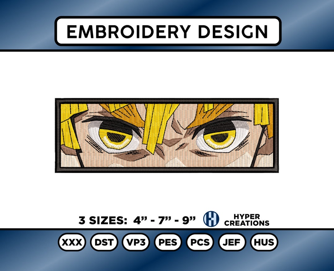 Zenitsu Eyes Anime Embroidery Design Digital Files for Instant Download ...