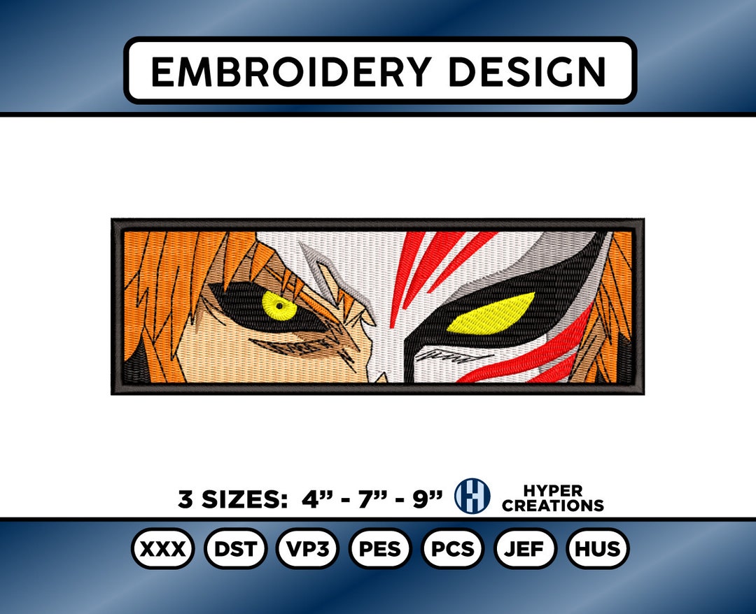 Ichigo Eyes Anime Embroidery Design Digital Files for Instant Download ...