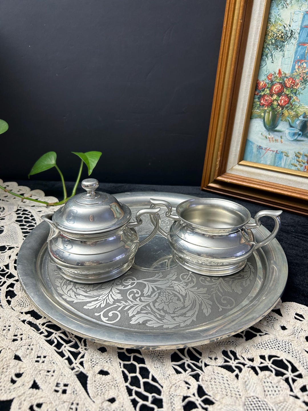 Royal Selangor Sovereign Acanthus 11.75”pewter Tray With Sugar and ...