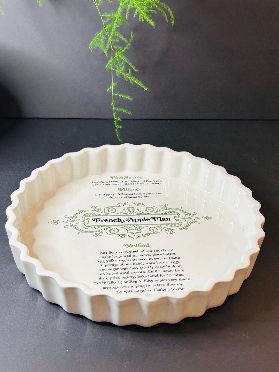Vintage French Apple Flan Recipe Plate by ICTC London-mother’s Day Gift ...
