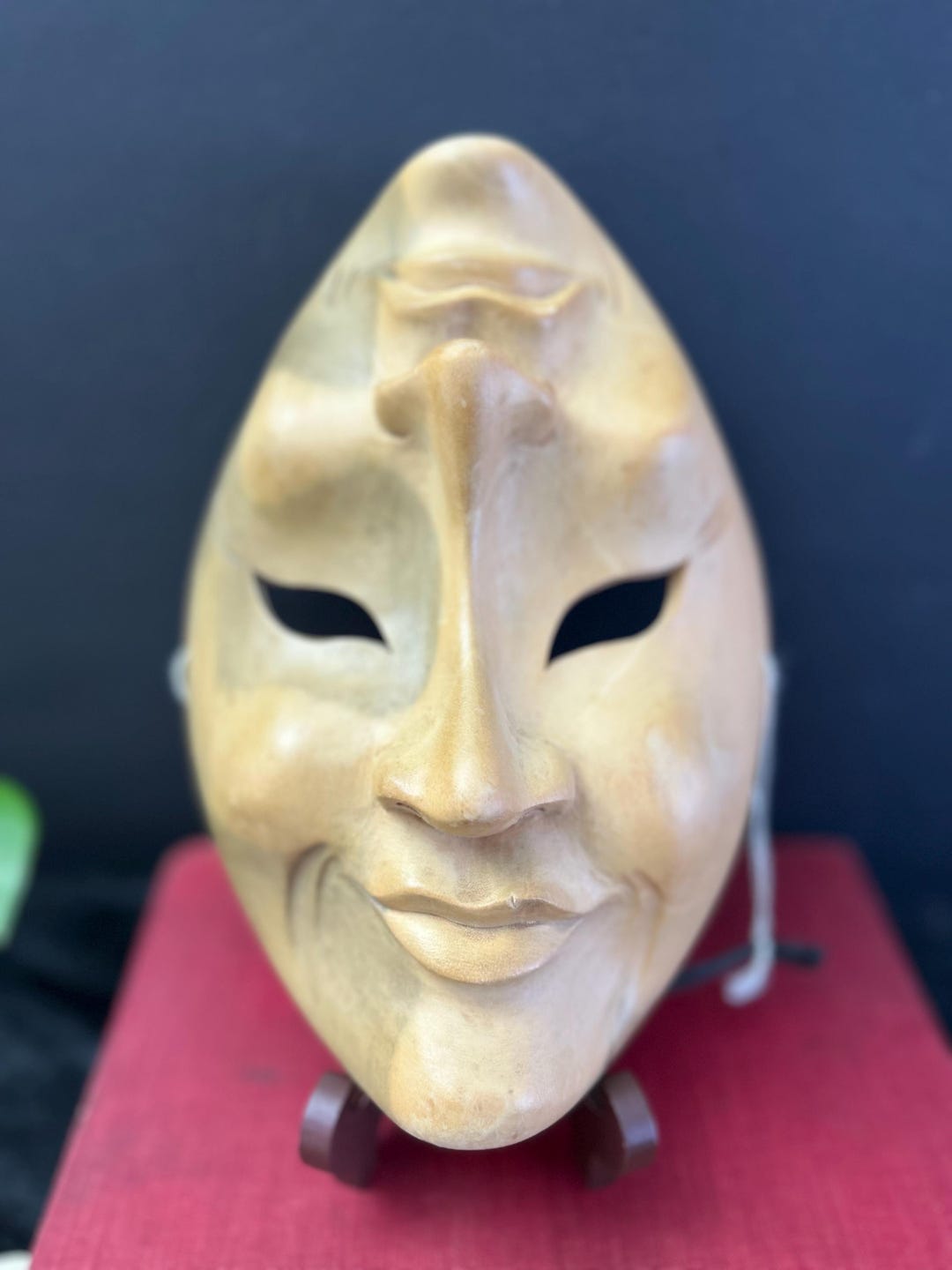 VTG Topeng Comedy Tragedy Happy & Sad Wall Decor Wood Hand Carving Mask ...