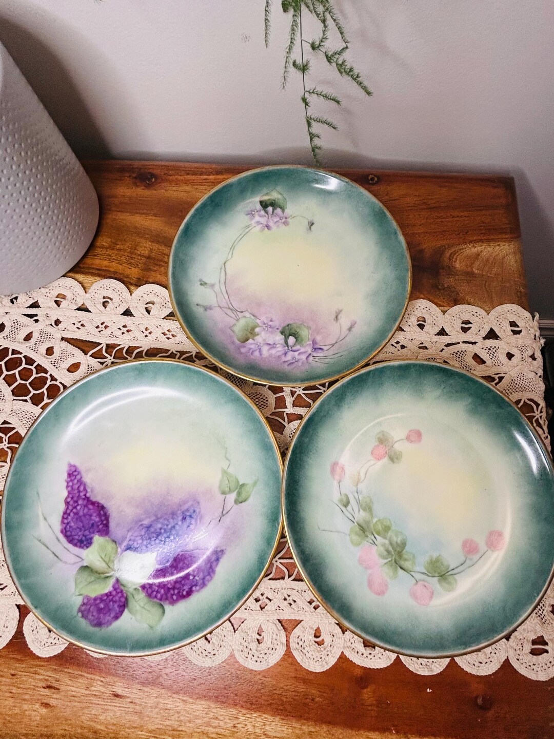 Three Early 20 Century Hand Painted HC Royal Bavarian Flowers 7 ...