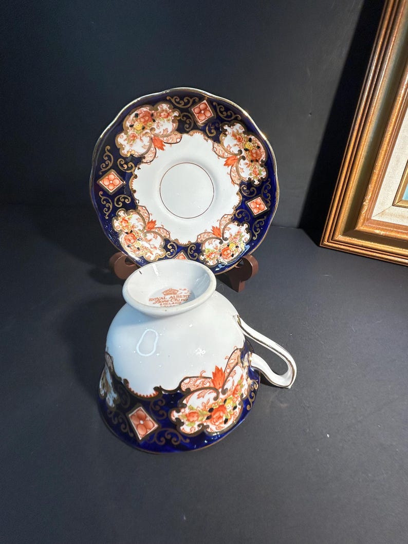 Antique Royal Albert Derby England Tea Cup & Saucer Set Imari Pattern ...
