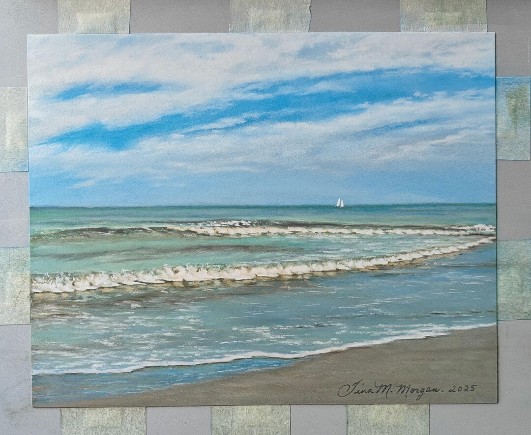 Fish Haul Beach HHI by Tina M. Morgan, Original Pastel Painting on Lux ...