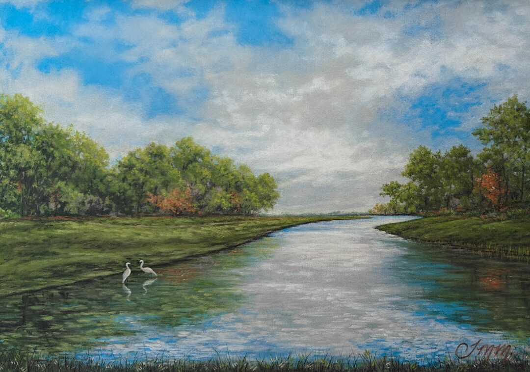 Conversation at the Inlet by Tina M Morgan, Original Pastel Painting on ...