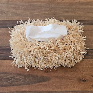 Handcrafted Raffia Tissue Box: Rustic Home Decor - Etsy