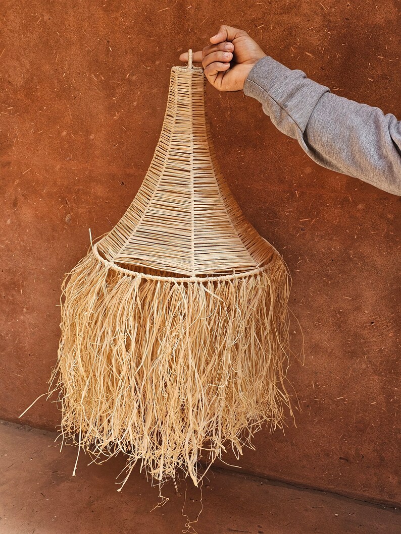 Raffia Pendant Light , Hanging Lamp Shade in Raffia - Etsy